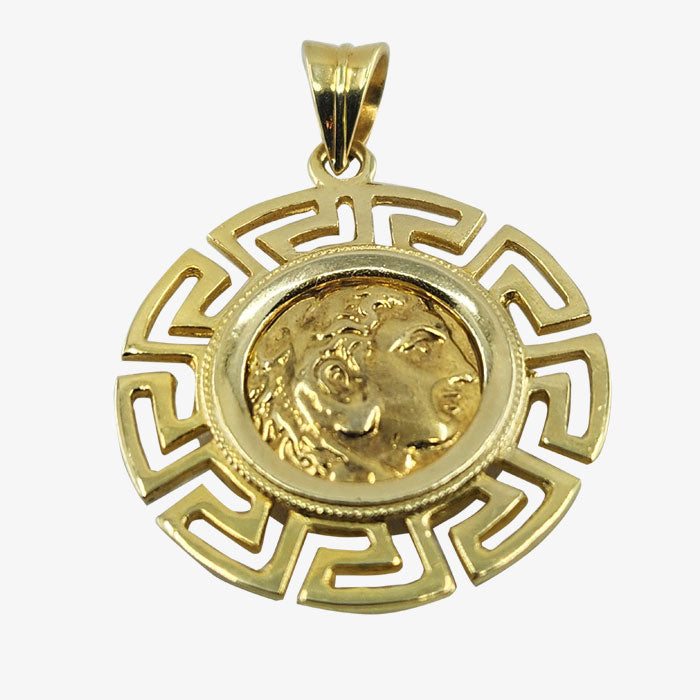 14K Solid Gold Alexander / Greek Key Pendant – Penelope's of Greece
