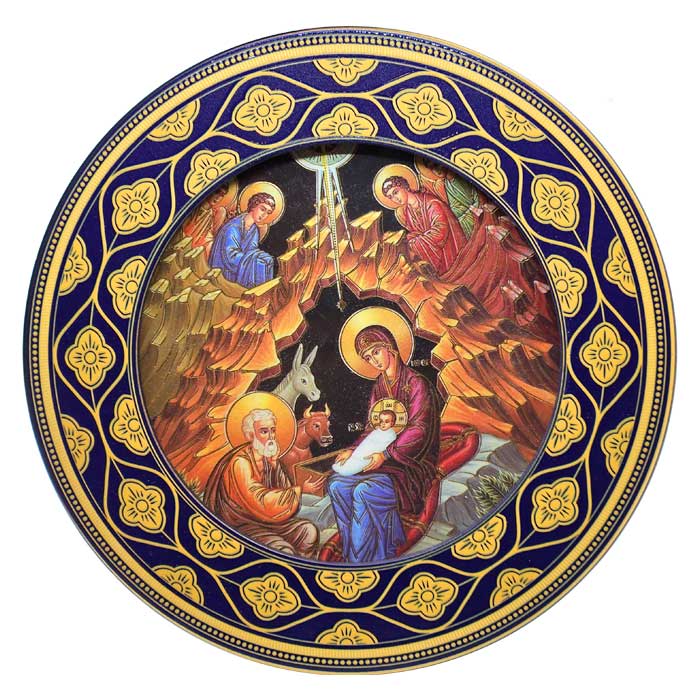 Wood Round Nativity Icon – Penelope's of Greece